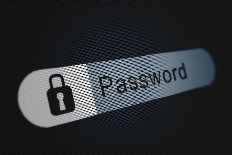 Creative Password Bar on Background. Protection and Safety Concept. 3D ...