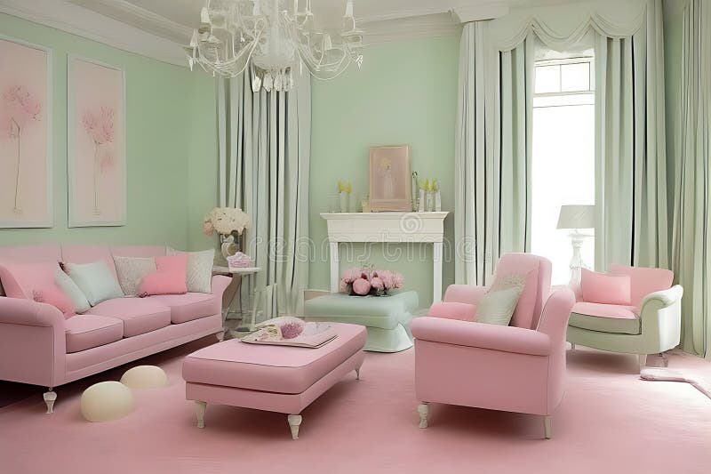 Creative Pastel Color Elegant Drawing Interior Design, Peculiar Stock ...