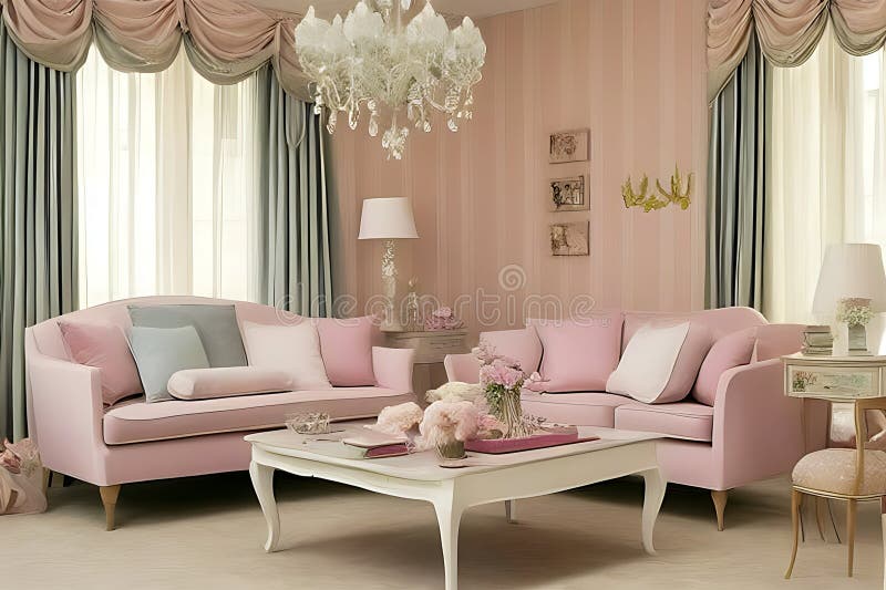 Creative Pastel Color Elegant Drawing Interior Design, Peculiar Stock ...