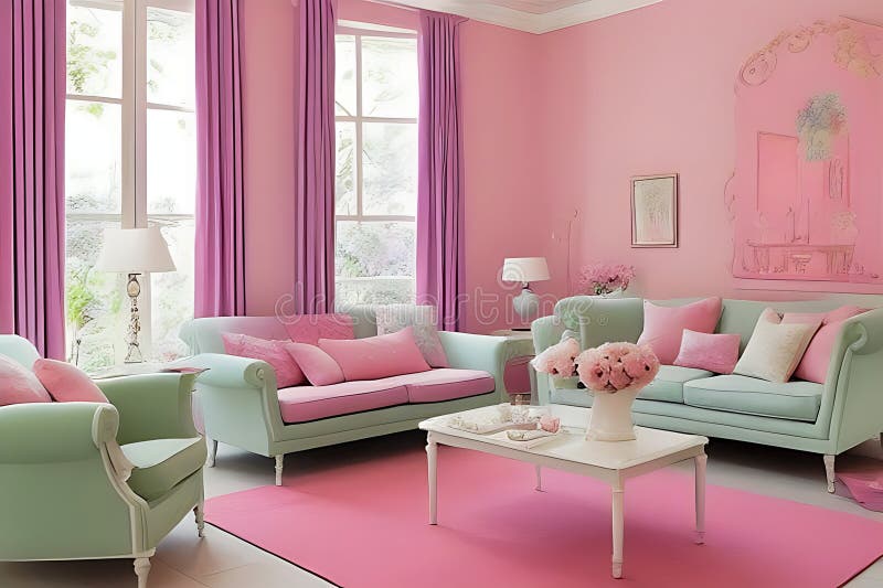 Creative Pastel Color Elegant Drawing Interior Design, Peculiar Stock ...