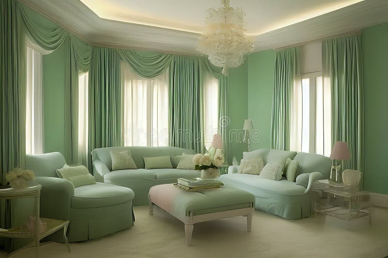 Creative Pastel Color Elegant Drawing Interior Design, Peculiar Stock ...
