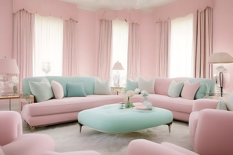 Creative Pastel Color Elegant Drawing Interior Design, Peculiar Stock ...