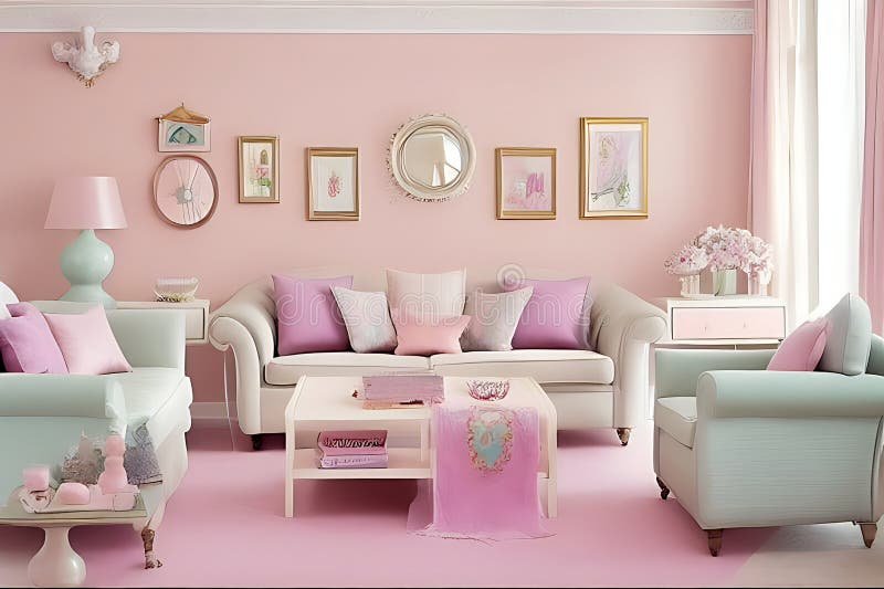 Creative Pastel Color Elegant Drawing Interior Design, Peculiar Stock ...