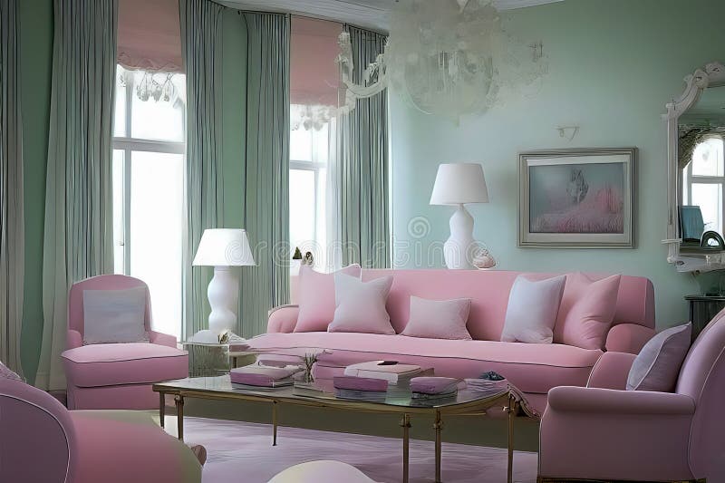 Creative Pastel Color Elegant Drawing Interior Design, Peculiar Stock ...