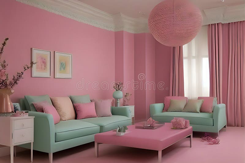 Creative Pastel Color Elegant Drawing Interior Design, Peculiar Stock ...
