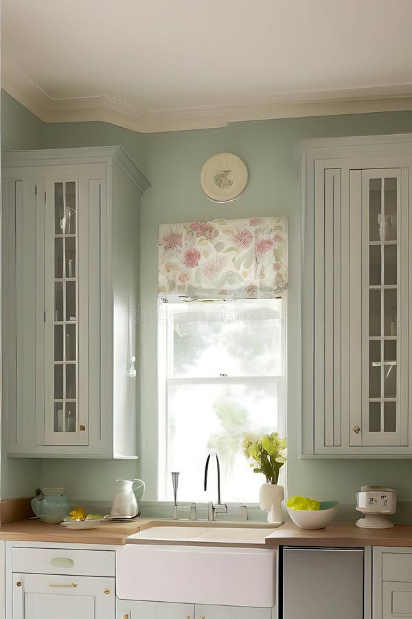 Creative Pastel Color Elegant Kitchen Interior Design, Peculiar Stock ...