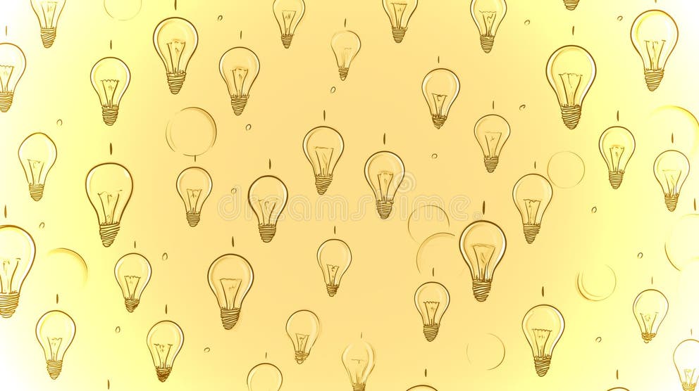 Creative Pastel Yellow Canvas with Minimalistic Light Bulb Designs for ...