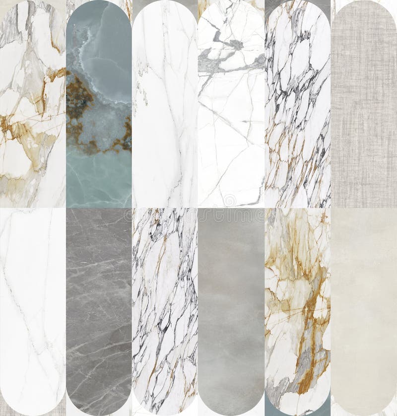 Creative Patchwork Pattern Stone Ceramic Wallpaper Design. White Marble ...