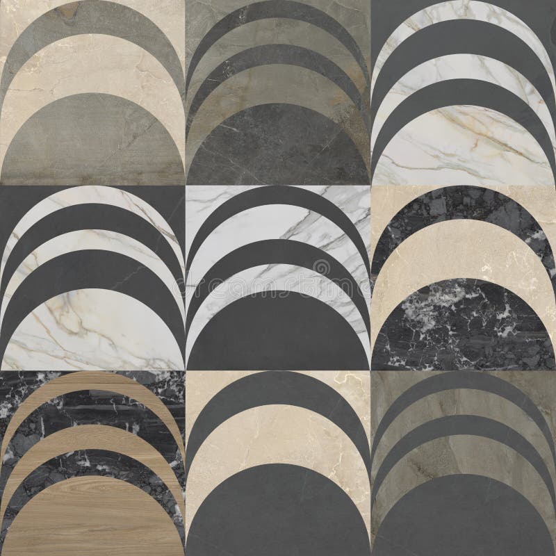 Creative Patchwork Pattern Mixed of Several Marbles and Stones, with ...