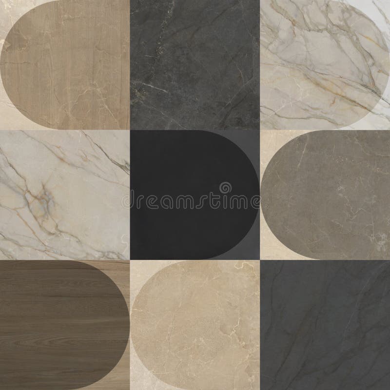 Creative Patchwork Pattern Mosaic and Arches with Natural Glossy Stones ...