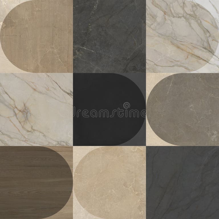 Creative Patchwork Pattern Mosaic and Arches with Natural Glossy Stones ...