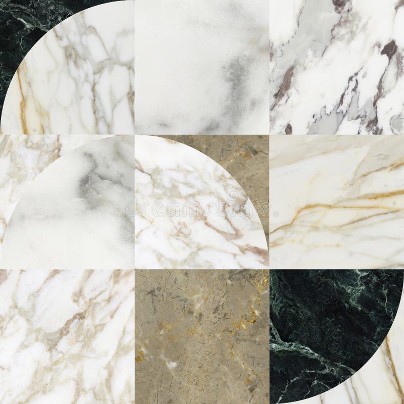 Creative Patchwork Pattern Mixed of Several Marbles and Stones, with ...