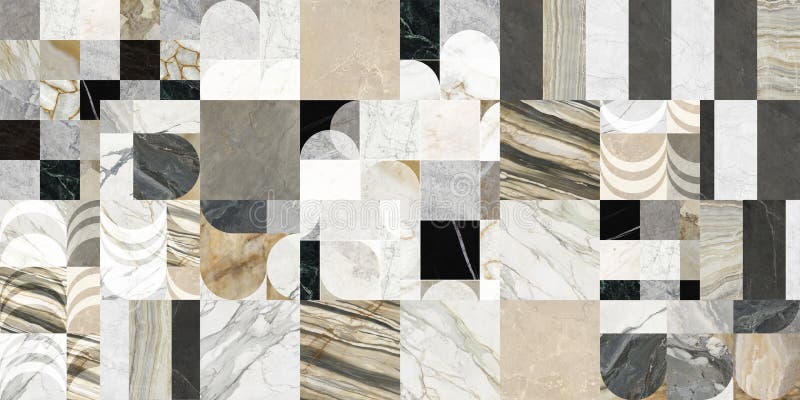 Creative Patchwork with Different Marbles or Stones in Geometrical ...