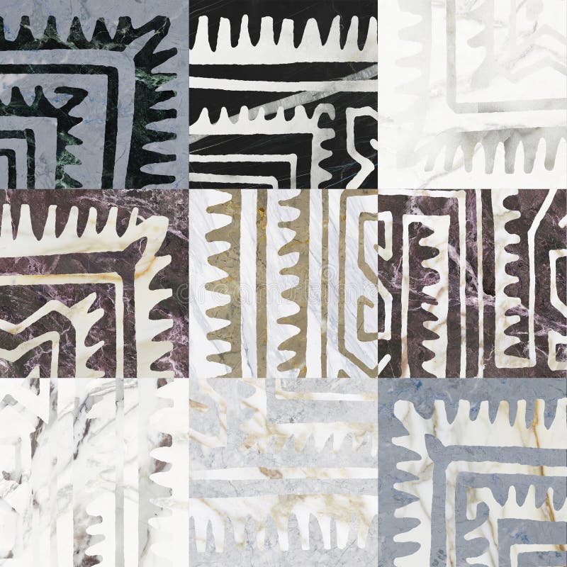 Creative Patchwork Pattern Mixed of Several Marbles and Stones, with ...