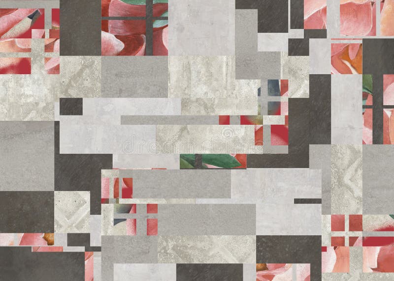 Creative Patchwork Pattern Stone Ceramic Wallpaper Design. Grey ...