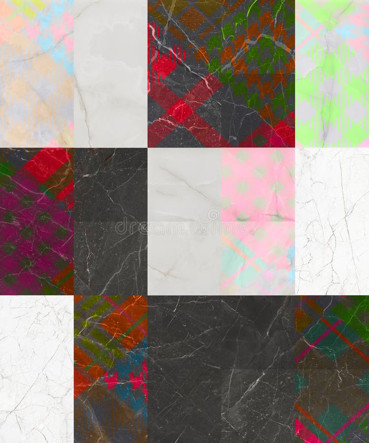 Creative Patchwork Pattern Stone Ceramic Wallpaper Design. White Marble ...