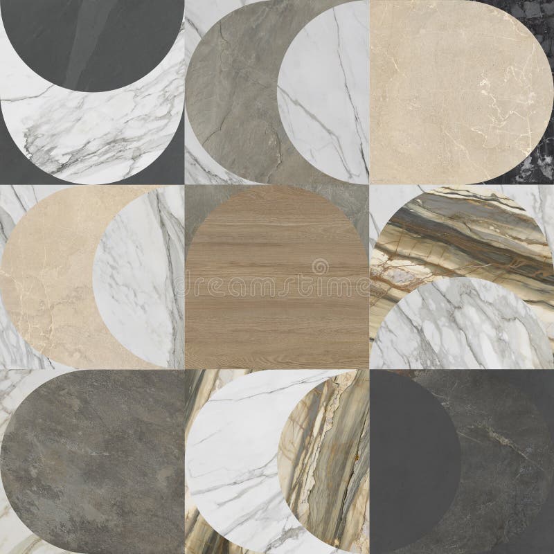 Creative Patchwork Pattern Mixed of Several Marbles in a Arches Shape ...