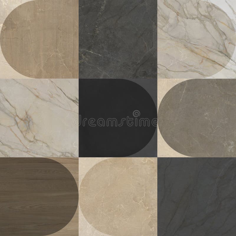 Creative Patchwork Pattern Stone Ceramic Wallpaper Design. White Marble ...