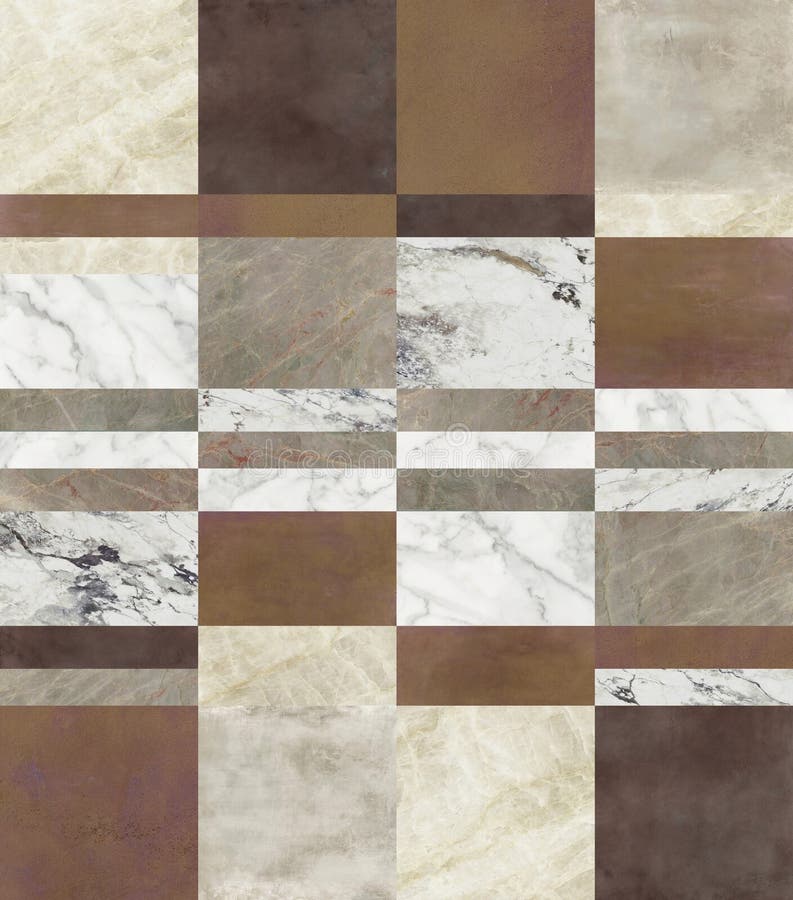 Creative Patchwork Pattern Stone Ceramic Wallpaper Design. White Marble ...