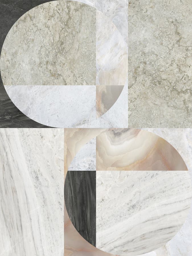 Creative Patchwork Pattern Stone Ceramic Wallpaper Design. White Marble ...