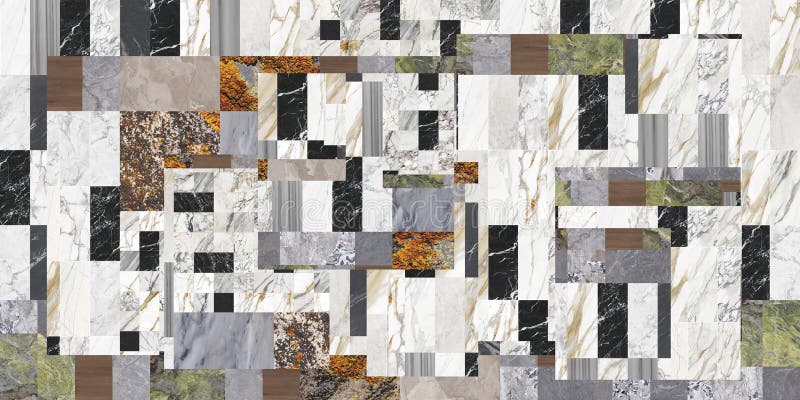 Mosaic Concepto Mixed of White Marbles, Natural Stones and Design ...