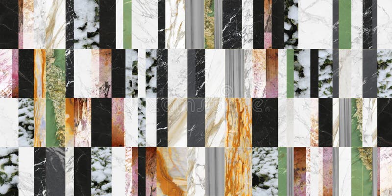 Creative Patchwork Pattern Mixed of Several Marbles and Stones, with ...