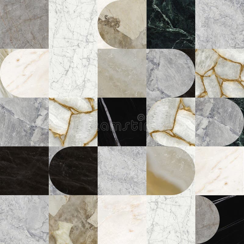 Creative Patchwork Pattern Stone Ceramic for Digital Use. White Marbles ...