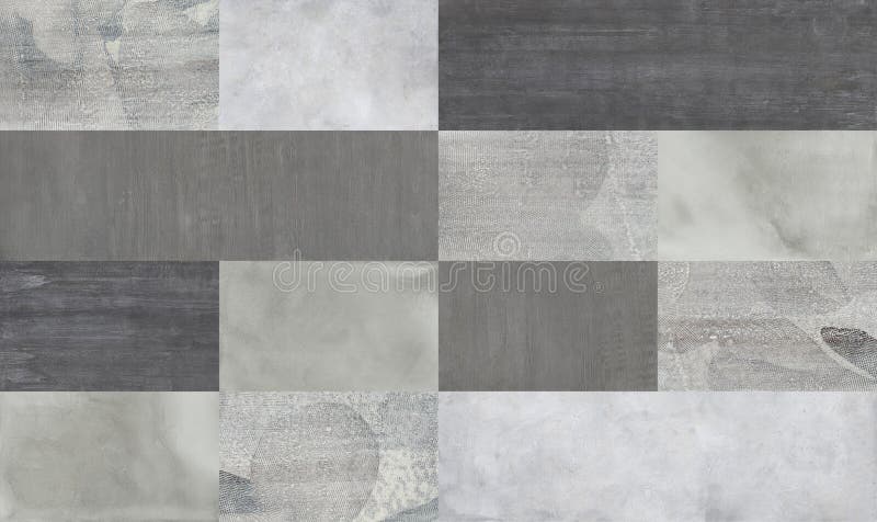 Creative Patchwork Pattern Stone Ceramic Wallpaper Design. Several ...