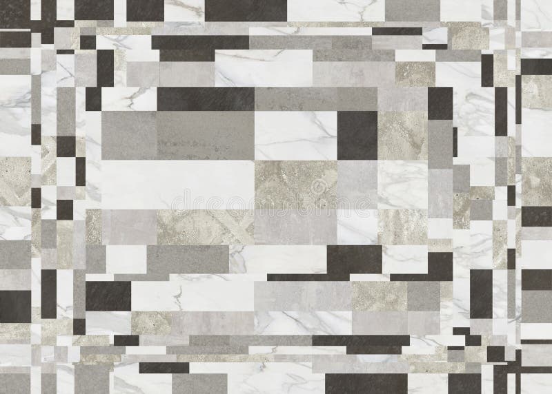 Creative Patchwork Pattern Stone Ceramic Wallpaper Design. White Marble ...