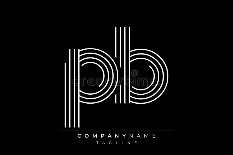 Creative PB Lines Letter Logo Design Stock Vector - Illustration of ...