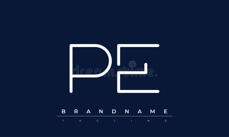 Creative PE Letter Initial Logo Vector Image Stock Vector ...