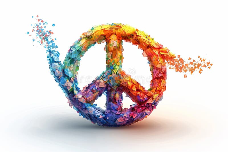 Creative Peace Symbol, Simple Vector Design, Rainbow Colors, Isolated ...