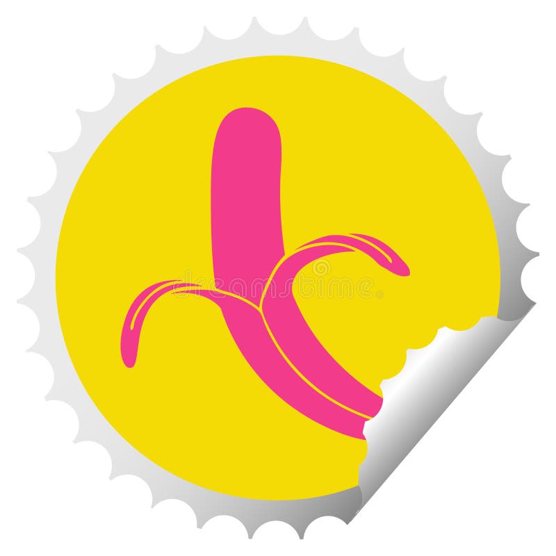 A Creative Peeling Sticker of a Cartoon Banana Stock Vector ...