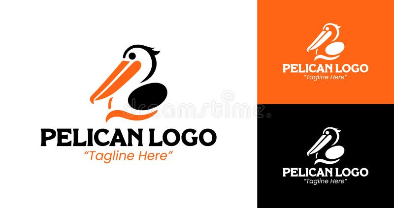 Creative Pelican Logo with Abstract Shape and Beak Stock Vector ...