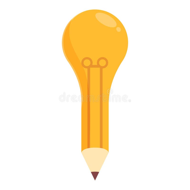 Creative Pen Idea Bulb Icon Cartoon Vector. Goal Education Stock Vector ...
