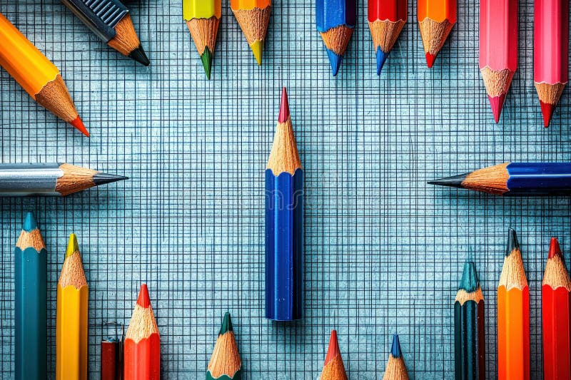 A Creative Pencil Background Featuring Writing and Drawing Elements ...