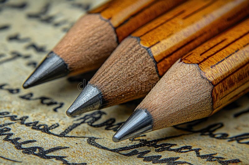 A Creative Pencil Background Featuring Writing and Drawing Elements ...