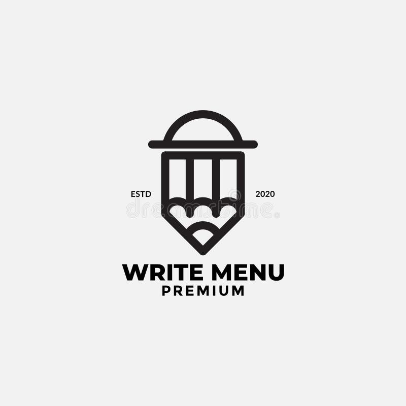 Creative Pencil Booking Menu Restaurant Logo Design Stock Vector ...