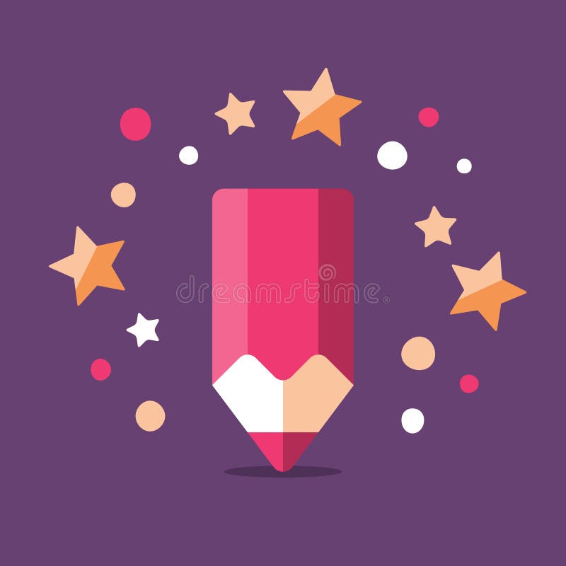 Creative Pencil Flat Icon, Creativity Class, Writing and Storytelling ...