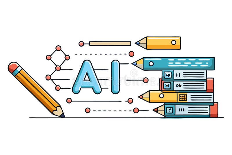 Creative Pencil Illustrations Showcasing AI and Technology Integration ...
