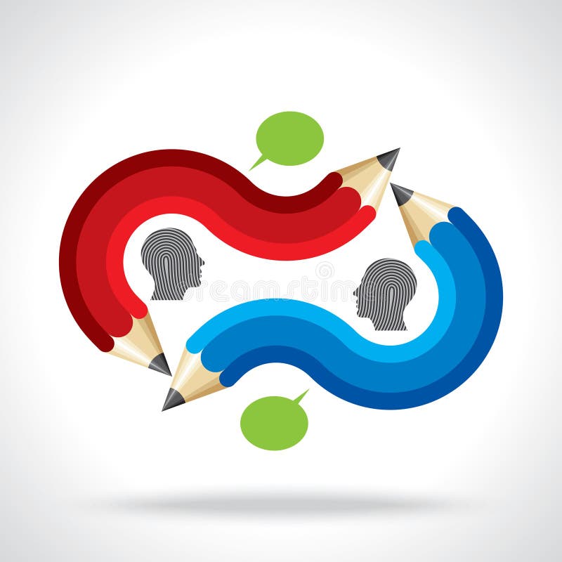 Creative Pencil with Speech Bubbles . Stock Vector - Illustration of ...