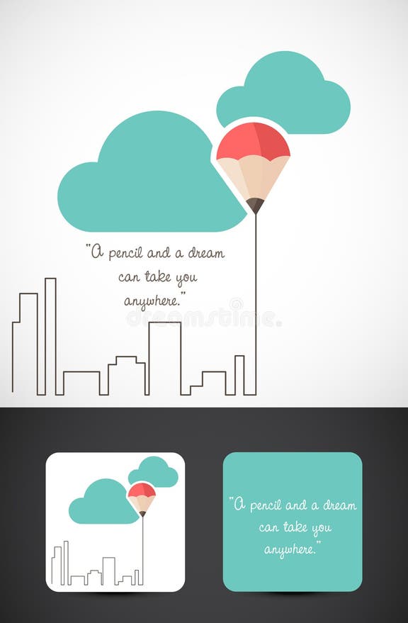 Creative pencil template stock vector. Illustration of drawing - 20573128