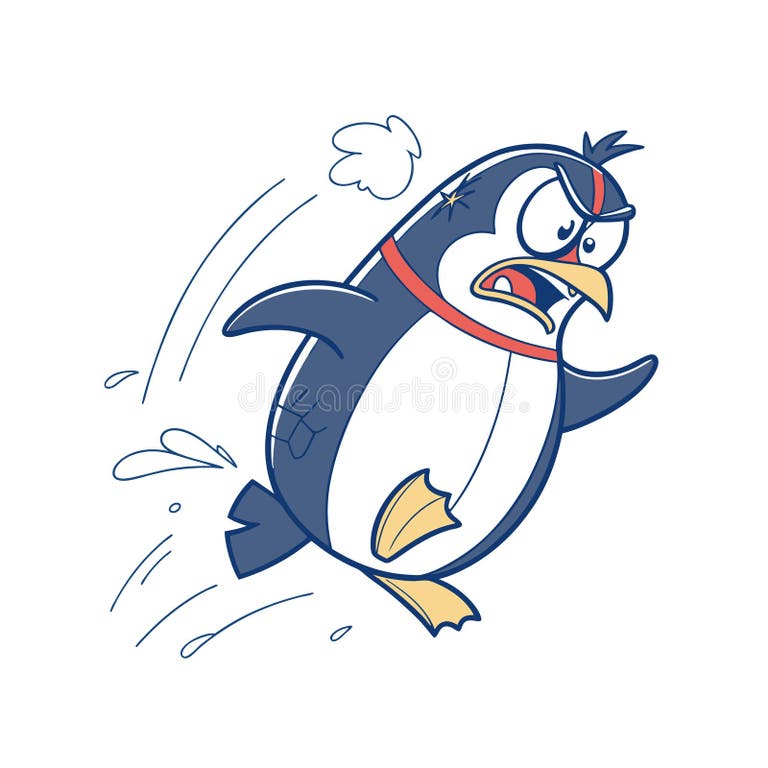 Creative Penguin Flying Illustration for Unique Designs Stock Image ...