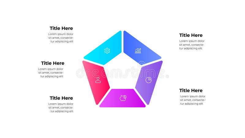 Creative Pentagon Shaped Infographic Element with Vibrant Color ...