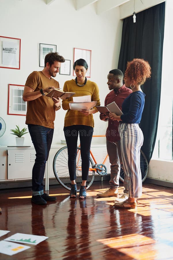 Creative People, Discussion and Meeting with Documents in Office for ...