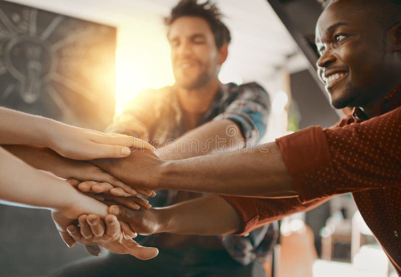 Creative, People and Hand Stack in Office for Business, Creativity and ...