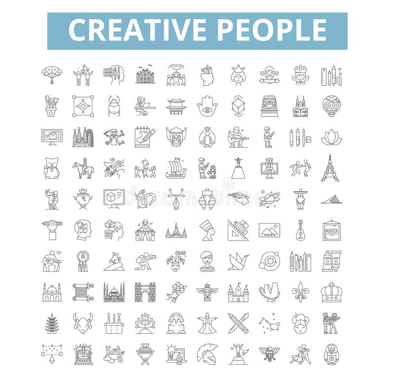 Creative People Icons, Line Symbols, Web Signs, Vector Set, Isolated ... Creative People Icons, Line Symbols, Web Signs, Vector Set, Isolated ...