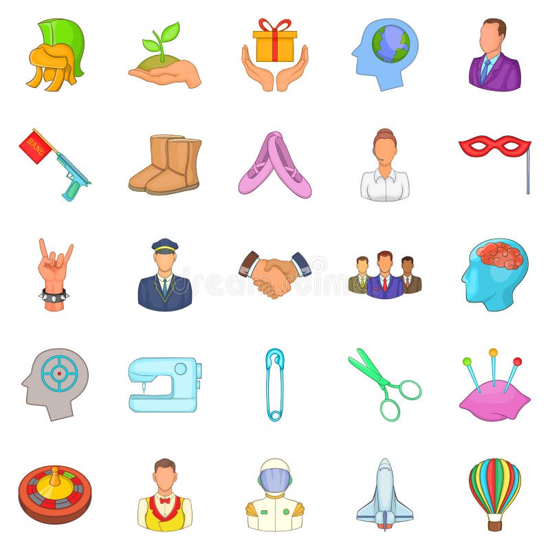 Creative People Icons Set, Cartoon Style Stock Vector - Illustration of ...