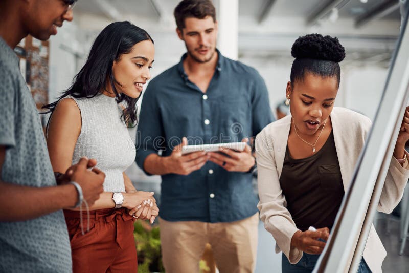 Creative People, Teamwork and Planning on Whiteboard for Collaboration ...