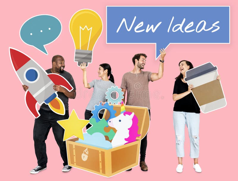 Creative People with a Treasure of Ideas Stock Image - Image of ...